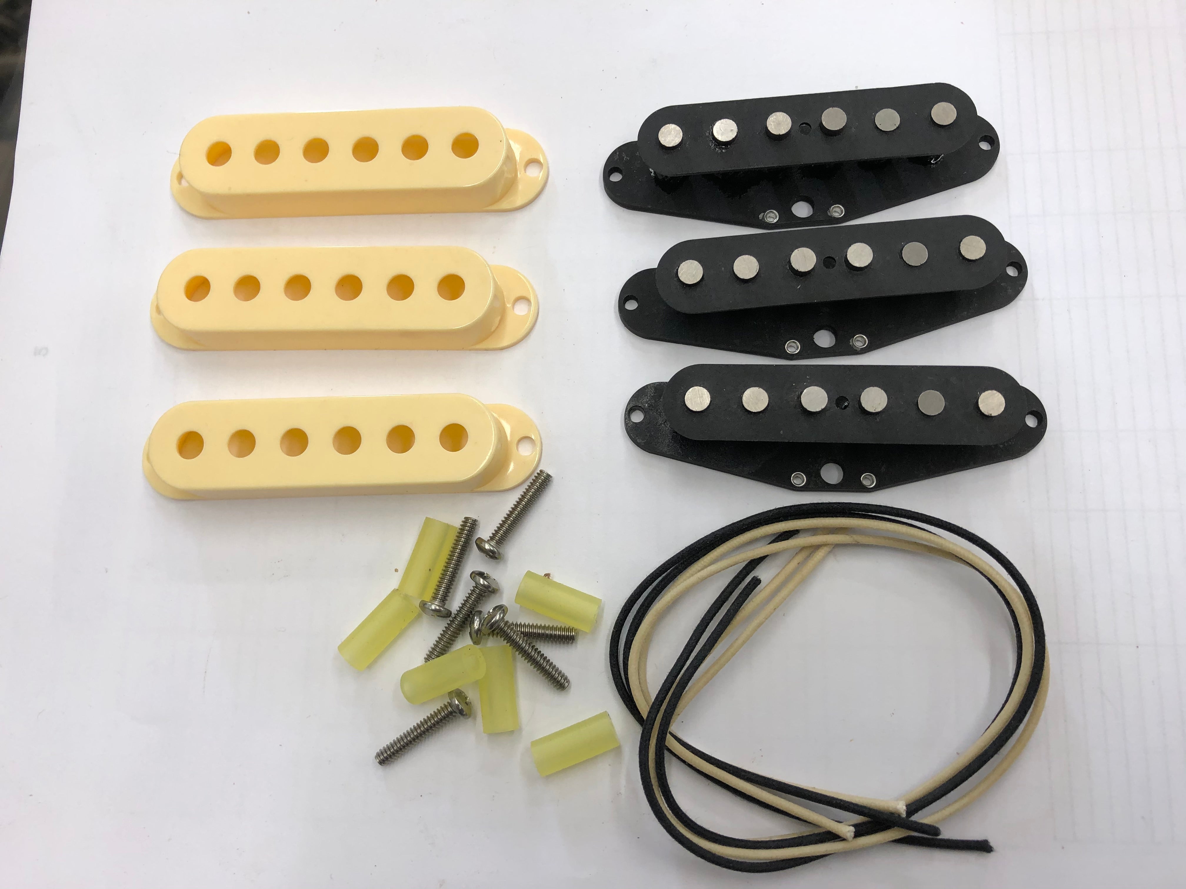 Stratocaster Pickup Set Winding Kit -Vintage Stagger Black Bobbins ...